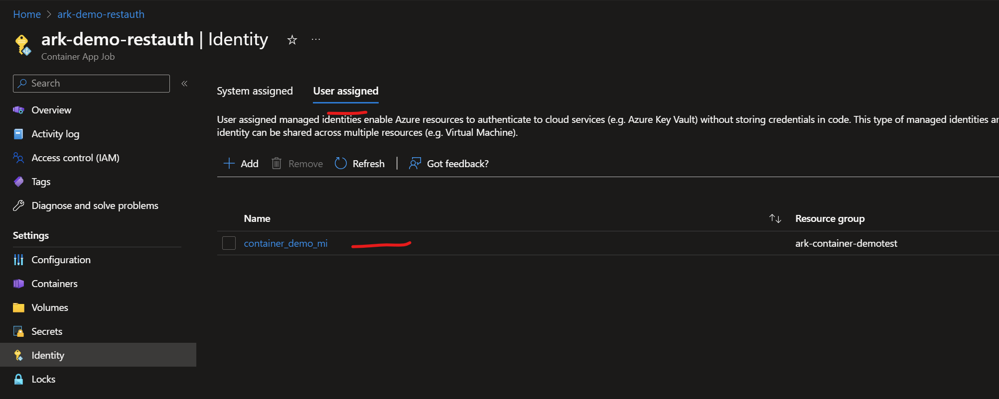 Managed Identity Authentication with Azure REST APIs and Azure Container Apps