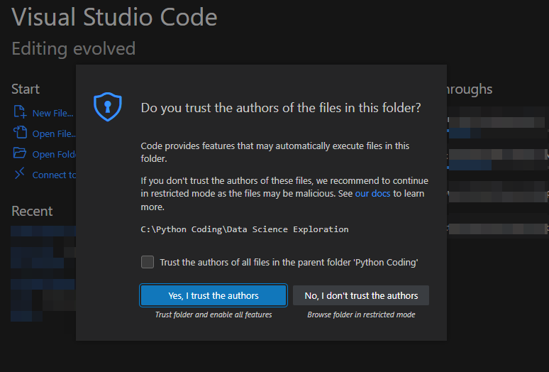 Data Science via VS Code. Part 1: install, extensions, virtual env.