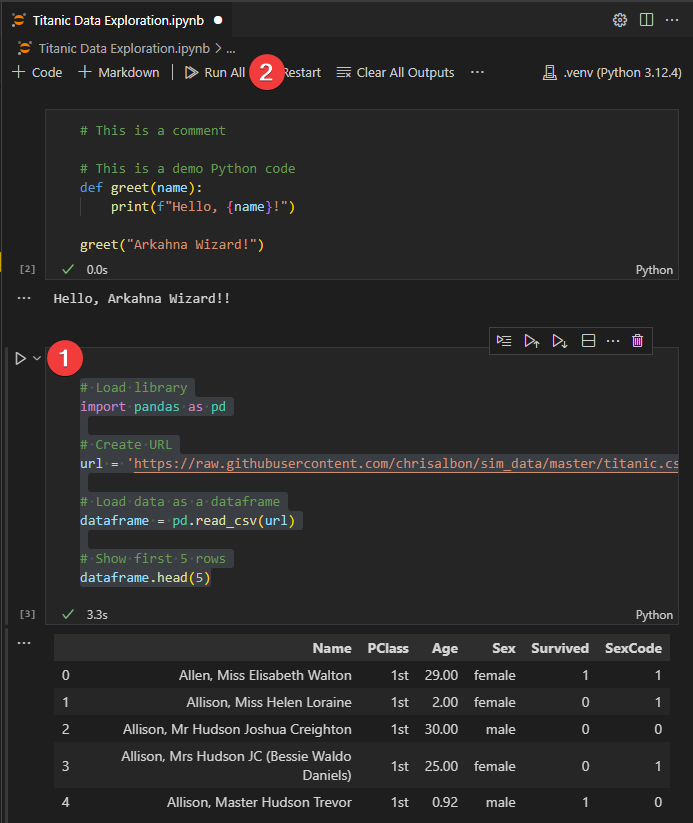 Data Science via VS Code. Part 2: Initial Libraries and Data Import